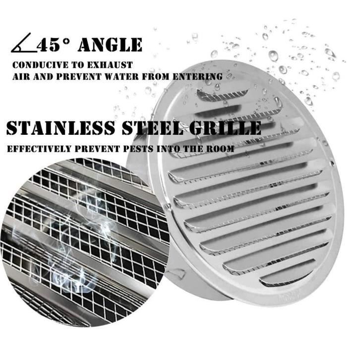 Grille d'aération Métallique Gaine de Ventilation Ronde de Couverture ...