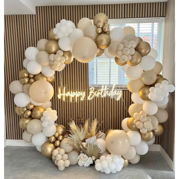 Kit Arche Ballon Blanc Et Or, Arche Ballon Anniversaire Fille, 152 ...