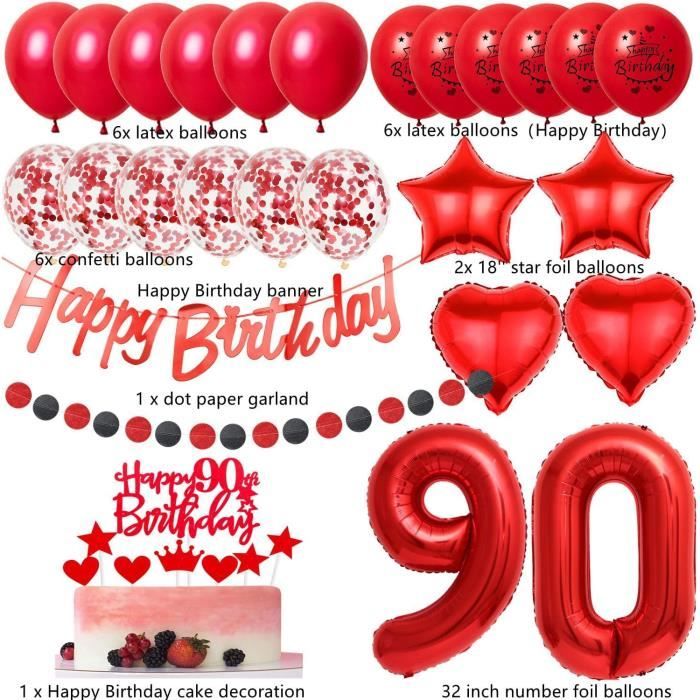 Décoration 90 Ans Anniversaire Femme Décoration Gâteau 90 Ans ...