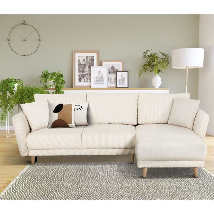 Canapé d'angle convertible réversible - 3 / 4 places - CLAUDIUS - Tissu ...