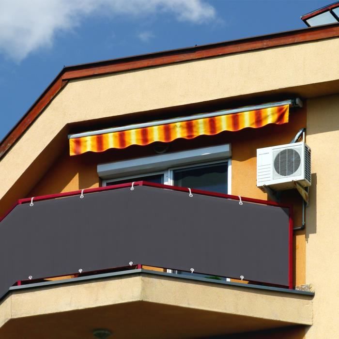 XMTECH Brise vue pour balcon 75 x 600 cm Pare-vue en PVC Avec œillets ...
