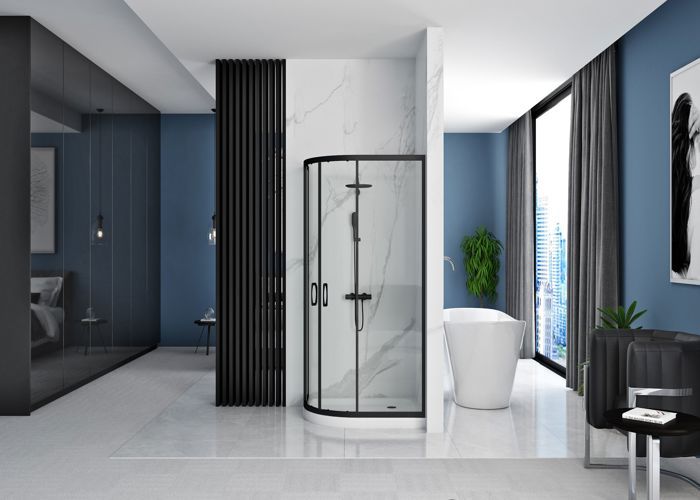 Cabine De Douche Rea Look 80X100 Paroi Et Porte De Douche Noir ...