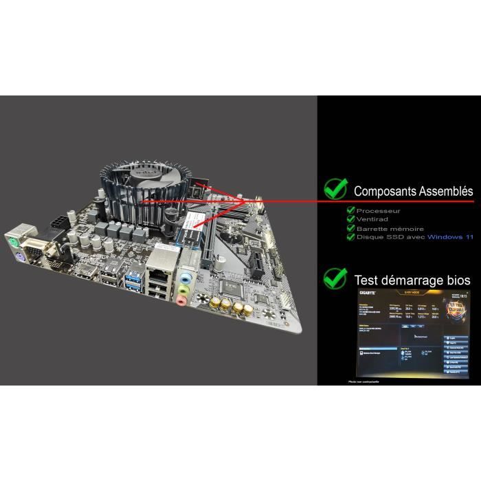 Kit Évolution PC - Gigabyte - Intel Core i5 - 16 Go RAM - SSD 480 Go ...
