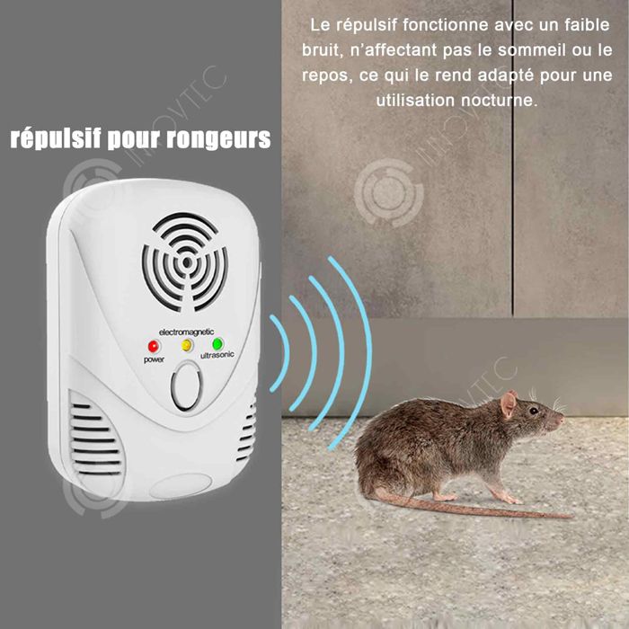 INN Ultrason souris et rats 220v 50hz-60hz 6,3x6x9,6cm répulsif ...