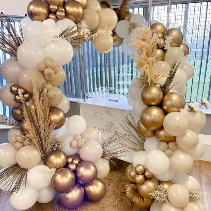 Kit Arche Ballon Blanc Et Or, Arche Ballon Anniversaire Fille, 152 ...