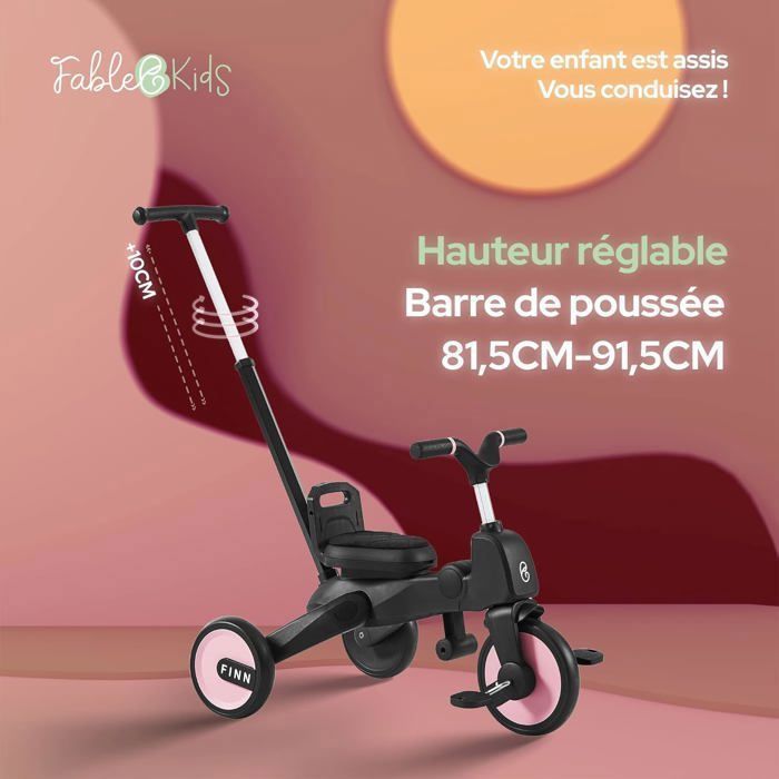 FableKids Tricycle 7in1 Enfant Tricycle Enfant Guidon vélo bébé ...