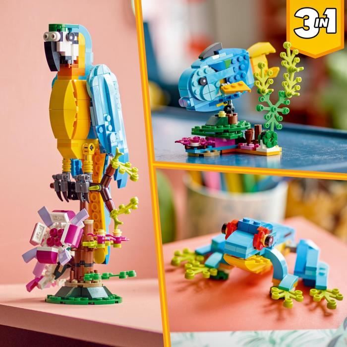 LEGO® Creator 3-en-1 31136 Le Perroquet Exotique, Figurines Animaux de ...