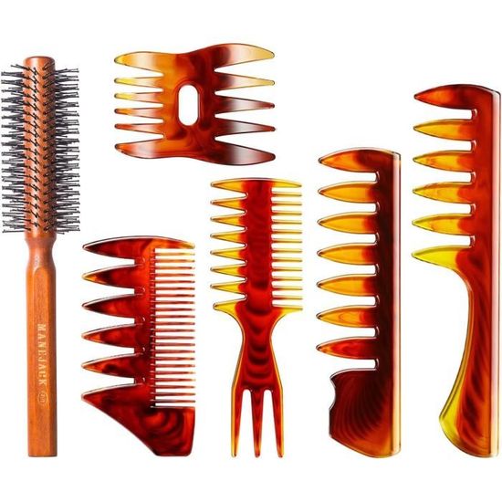 Peigne À Cheveux Et Brosse Pour Homme, Peigne À Texture Et Rouleau Rond ...
