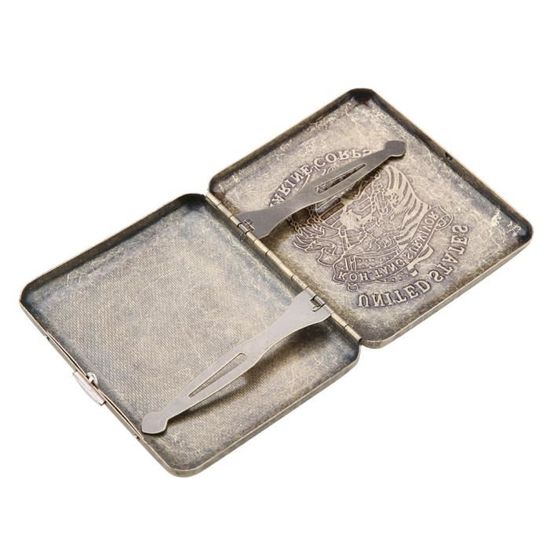 (Drapeau De La Marine)Boîte à Cigarettes Rétro En Métal Bronze Support ...