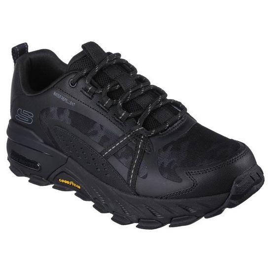 Basket Max Protect Task Force - SKECHERS - Noir - Cuir - Lacets Noir ...