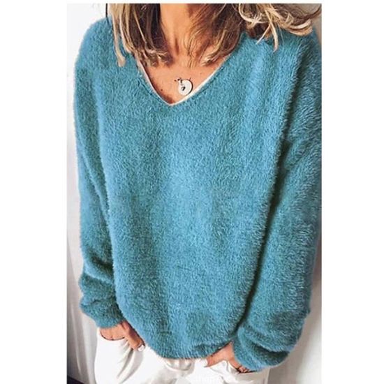 Pull Femme mou,tendre Confortable - Bleu Printemps DICK Bleu ...