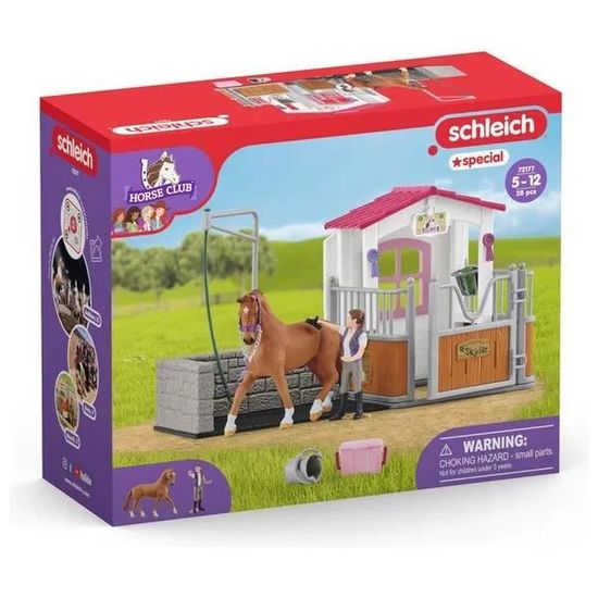 Aire de lavage avec box à cheval, SCHLEICH 72177 HORSE CLUB, avec ...