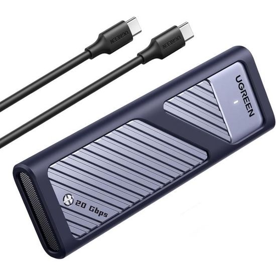 UGREEN Boîtier M2 SSD NVMe SATA 20 Gbps USB 3.2 Gen 2 Adaptateur Disque Dur Externe Aluminium M ...
