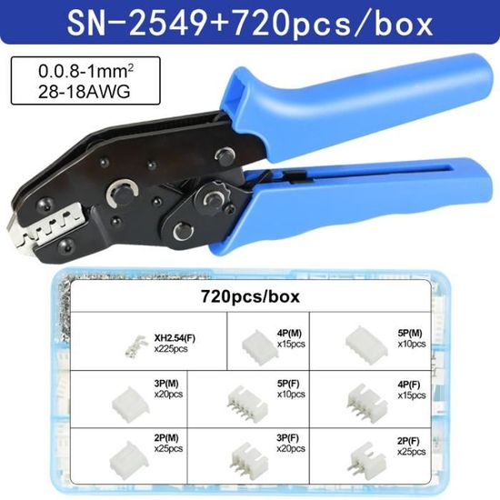 PINCE DE SERRAGE,SN-2549 720H--Jeu'outils'électricien, pince à sertir SN 48BS-2549 pour Tab 2.8 ...
