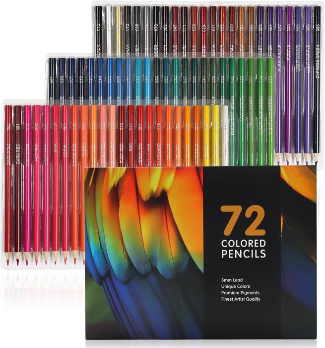 Ensemble 72 Crayons Crayon de Couleurs - Pochette Crayon De Couleur ...