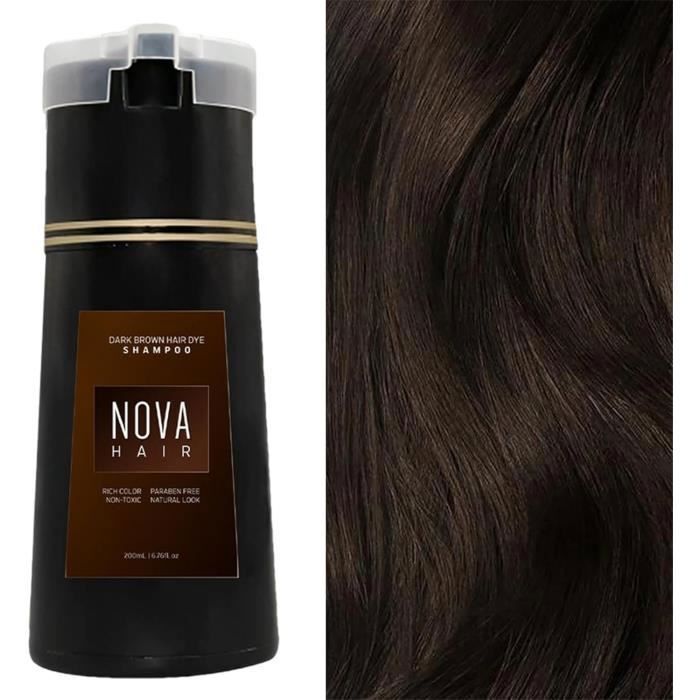 Shampooing Colorant Pour Cheveux Nova - Marron Foncé - Sans Ammoniaque ...
