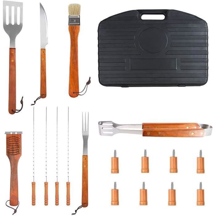 Ensemble de Couverts pour Barbecue - Heavy Duty - 18 pièces - Acier ...