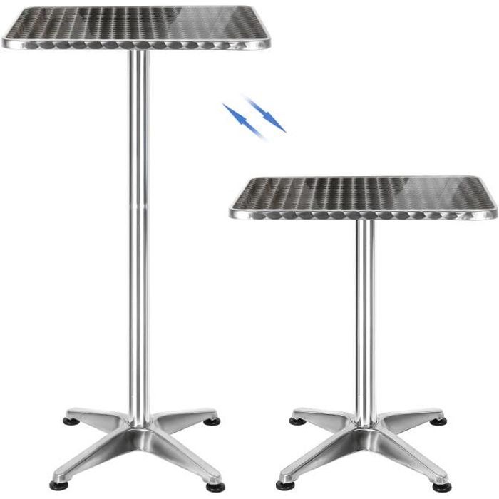 Table de cuisine Keisha°Mange-Debout en inox et aluminium, pliable ...