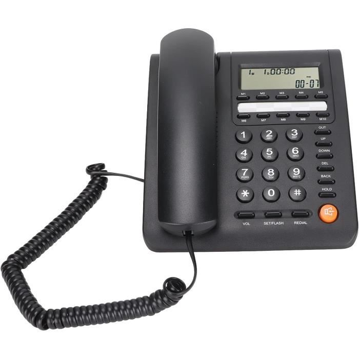 Téléphone Filaire Avec Affichage De L'Identification De L'Appelant,Écran Lcd 16 Bits,Téléphone ...