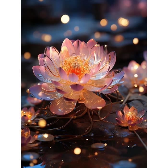 5D Fleur De Lotus Diamond Painting Kit Complet,Peinture Diamant Adulte ...