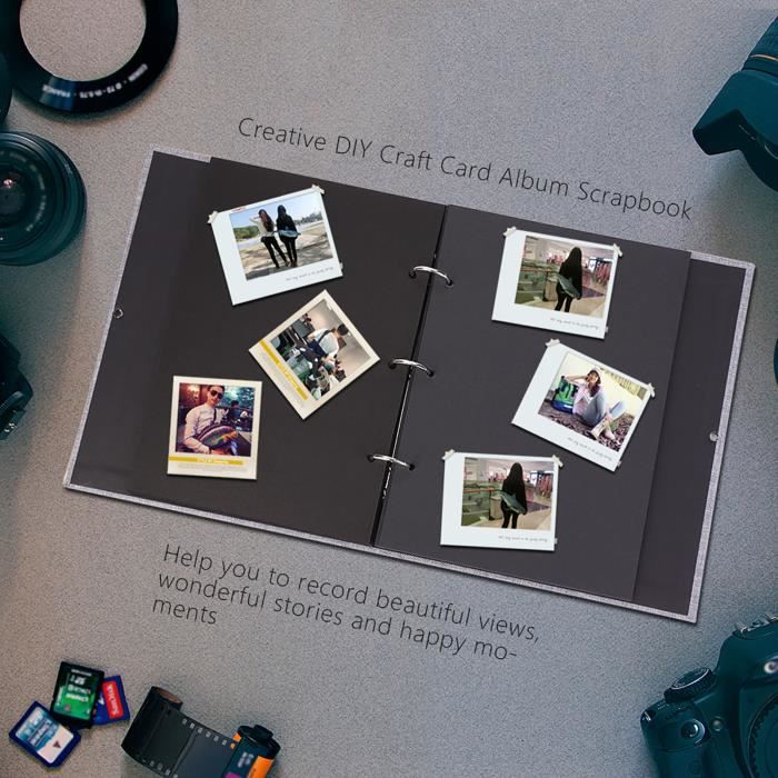 Fdit Scrapbook DIY Album de cartes de bricolage en lin créatif ...