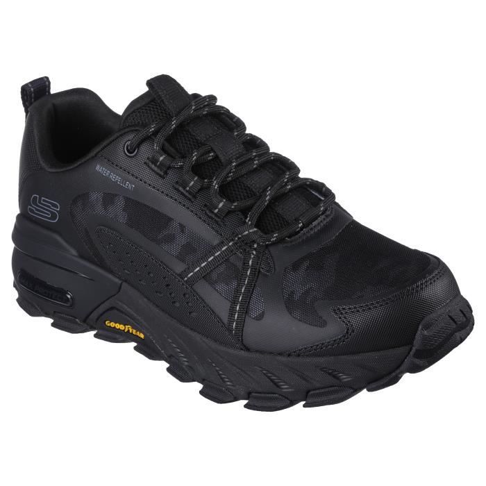 Basket Max Protect Task Force - SKECHERS - Noir - Cuir - Lacets Noir ...