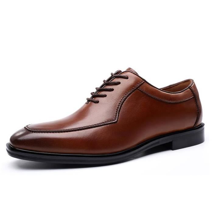 Richelieu Homme en Cuir Marron à Lacets - Chaussures de Ville ...