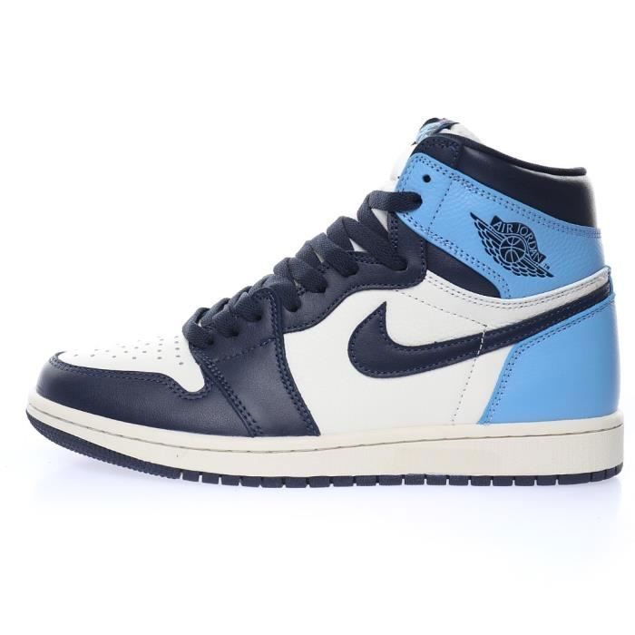 Baskets UNC-Powder Blue AIR-JORDAN 1 FDJFLFGFH High Blue Homme et Femme ...