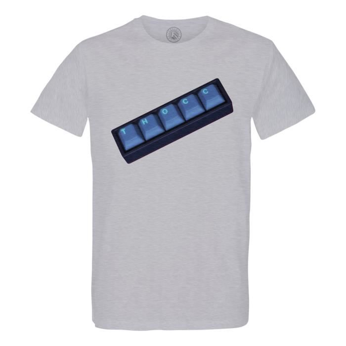 T-shirt Homme Col Rond Coton Bio Gris Thocc Keys Blue Mechanical ...