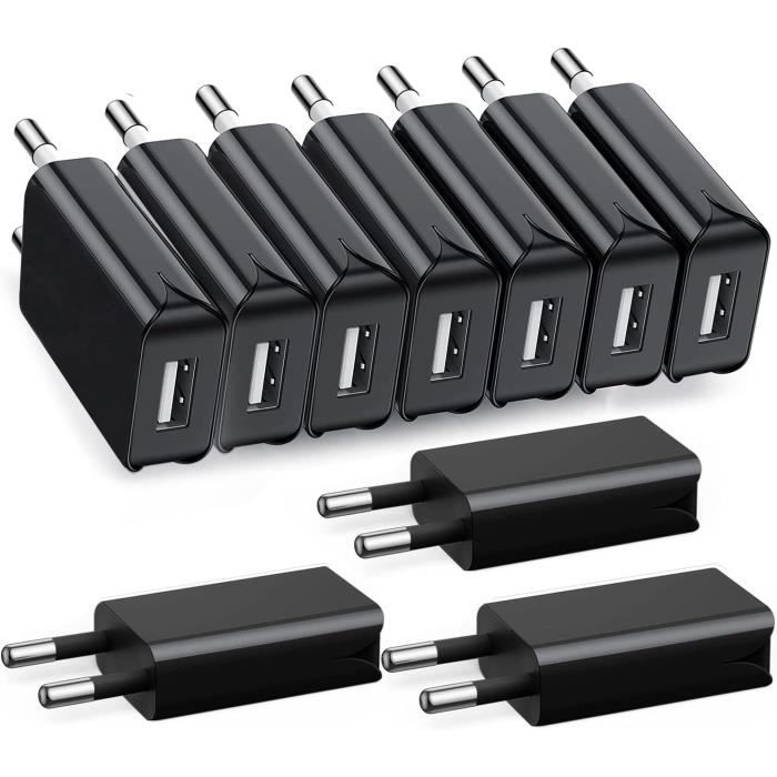 Lot De 10 Chargeurs Usb 5 W 5 V-1 A Mini Usb Chargeur Secteur Usb ...