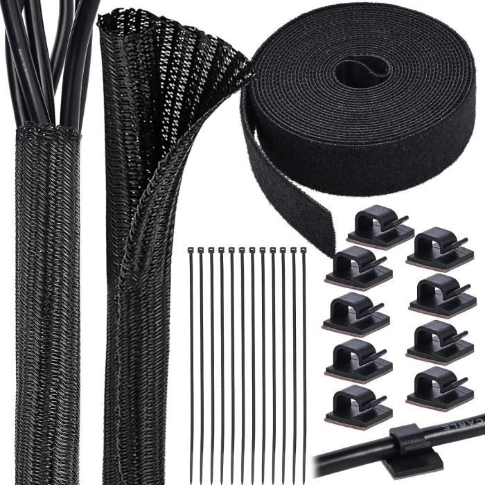 Cache Cable Set Cable Management Manchon de Câble Ajustable avec Serre ...