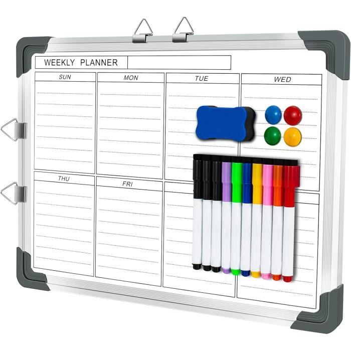 Petit tableau blanc hebdomadaire magnétique 40 cmx30 cm, tableau blanc ...