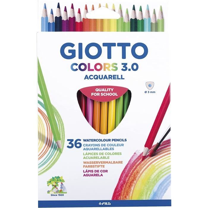 GIOTTO Colors 3.0 Aquarell - Etui 36 crayons de couleur115 - Cdiscount ...