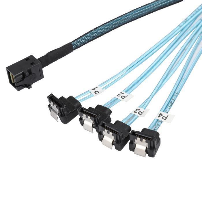 Câble Mini SAS - SURENHAP - SFF-8643 vers SATA - 1 mètre - Connecteur ...