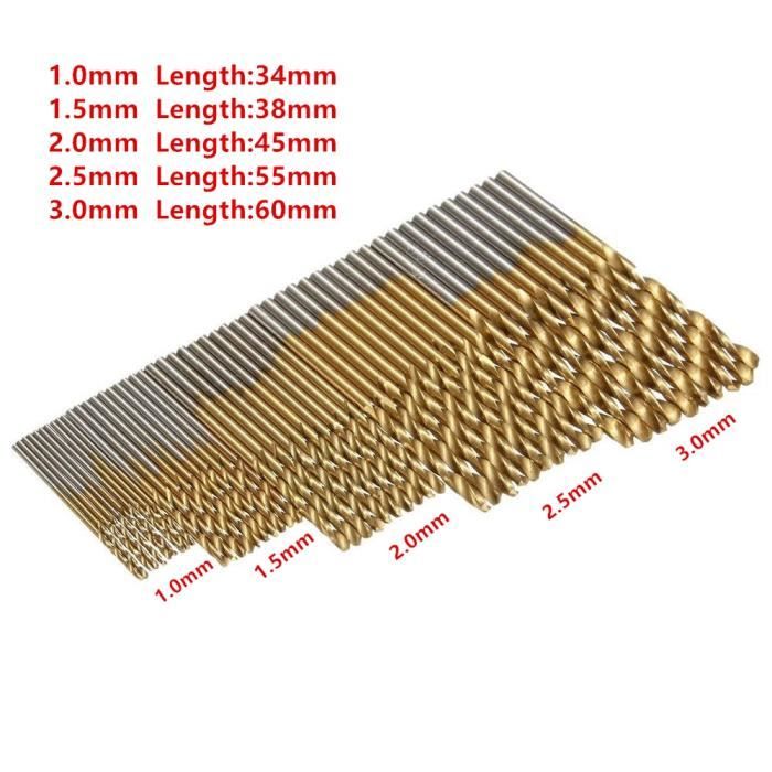 Mèches de perceuses en acier haute vitesse YWEI - Modèle 2.5mm 10PCS ...