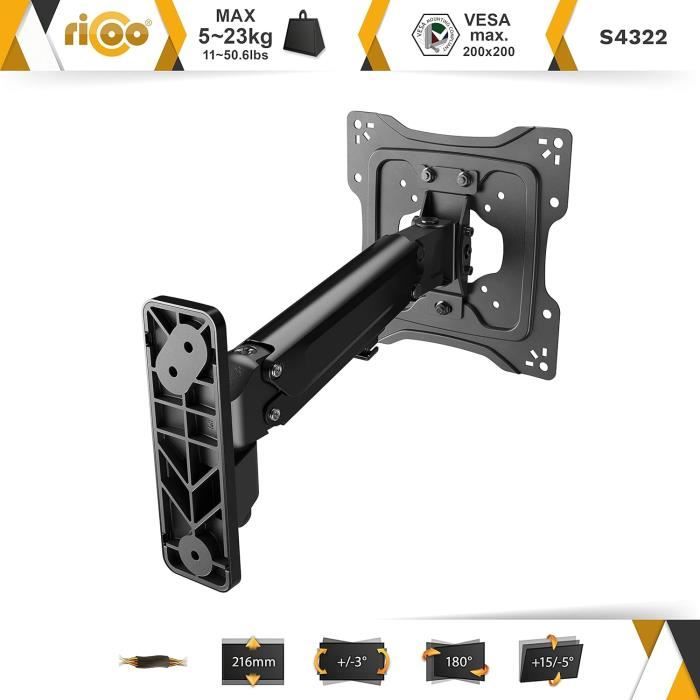 Support Mural pour Moniteur S4322 orientable inclinable écran PC 23-43 ...
