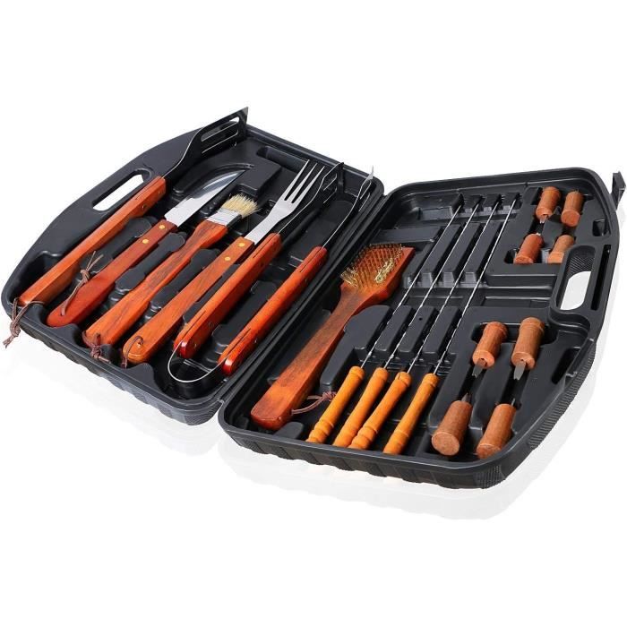 Ensemble de Couverts de Barbecue en Bois de 18 pièces - Ensemble de ...