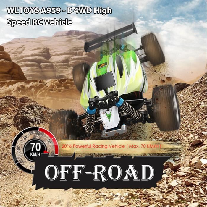 Voiture RC Wltoys A959 1/18 2.4Gh 4WD 70km/h - Véhicule tout-terrain ...