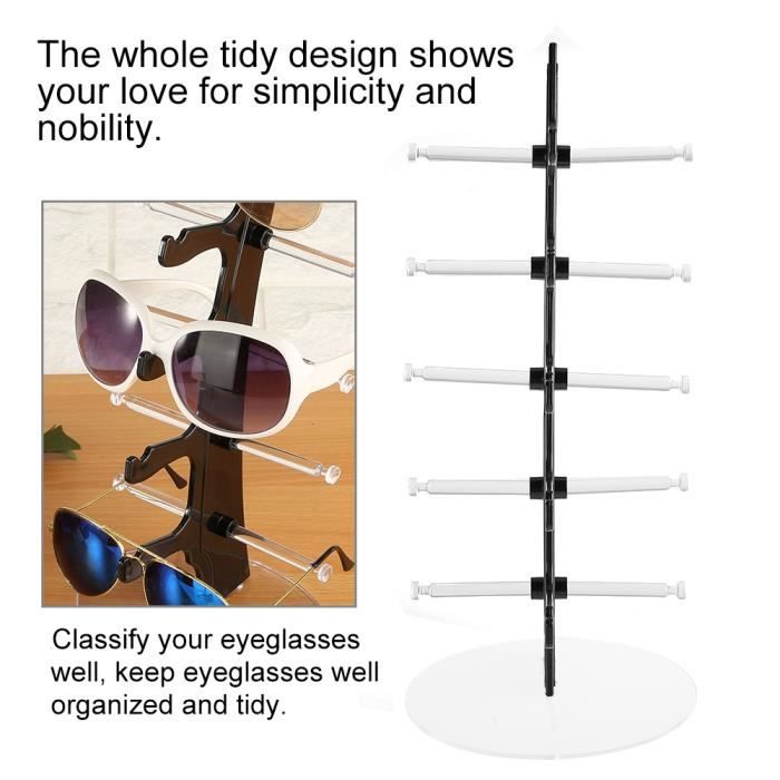 OMABETA Support de lunettes 5 paires d'étagères à lunettes en plastique ...