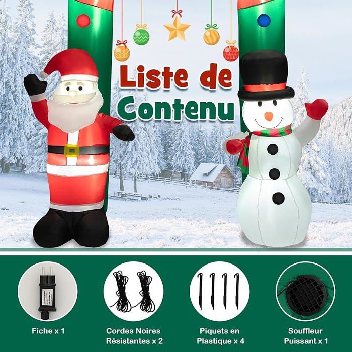 Arche, Père Noël et bonhomme de neige gonflable lumineux - Décoration ...