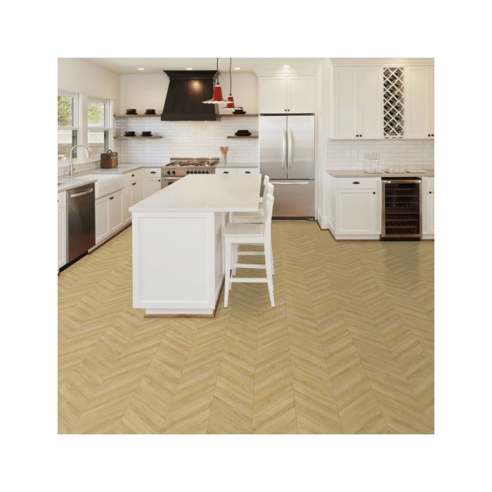 Sol Vinyle effet Parquet chevron Chêne naturel - Rouleau de 4m x 3m ...
