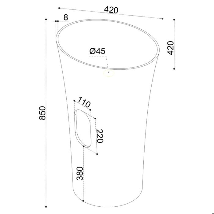 Mai & Mai® Lave Mains Colonne Évier Vasque sur Pied 42x42x85cm en ...