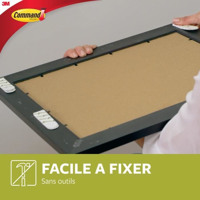 3M Languettes fixation tableau assortiment - Blanc - 18PM + 16MM ...