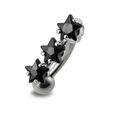 KODY PIERCING Nombril Triple Étoiles Pierre Noire Argent 925 - Style ...