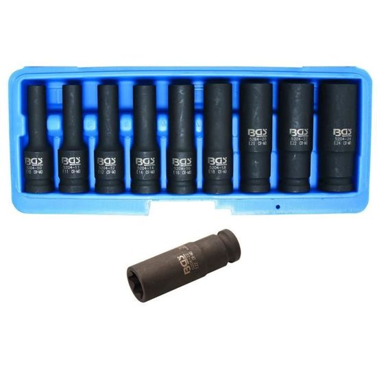 Douilles à chocs Torx femelles - BGS - Coffret de 9 douilles - Longues - 1/2 - Noir - Cdiscount Auto