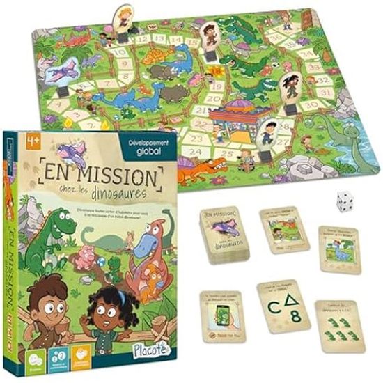 Jeu de société - PLACOTE - En mission chez les dinosaures - Multi-color ...