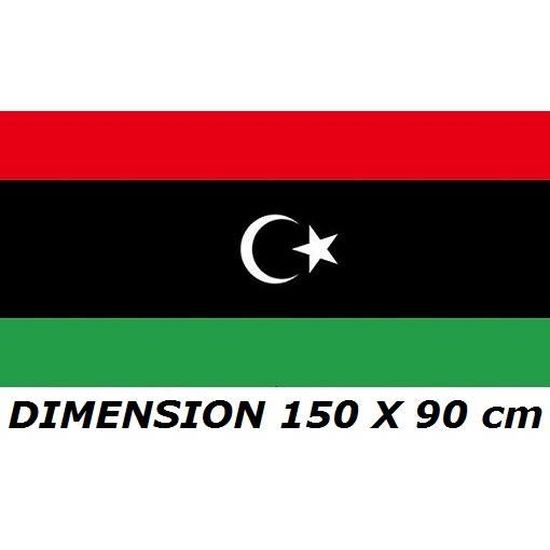 Drapeau - LIBYE - 150 x 90 cm - 100% polyester - Vert - Mixte - Cdiscount