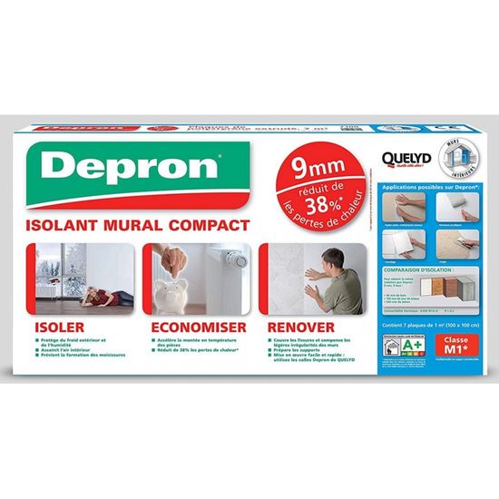 Isolant mural - Quelyd - Depron - 9mm - 7 plaques - Réduit les pertes ...