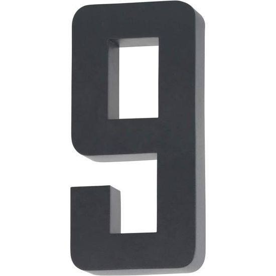 Numéro De Maison 3D 9 Anthracite - Gris Ral 7016 - Acier Inoxydable V2A ...