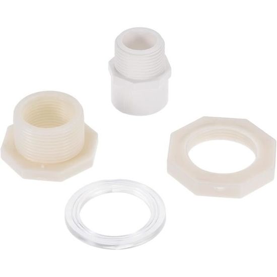 Pvc Passe-Cloison Raccord - Double Fileté Passe-Cloison Eau Réservoir ...